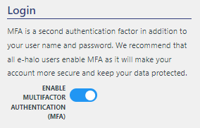 Multi Factor Authentication (MFA) – e-halo