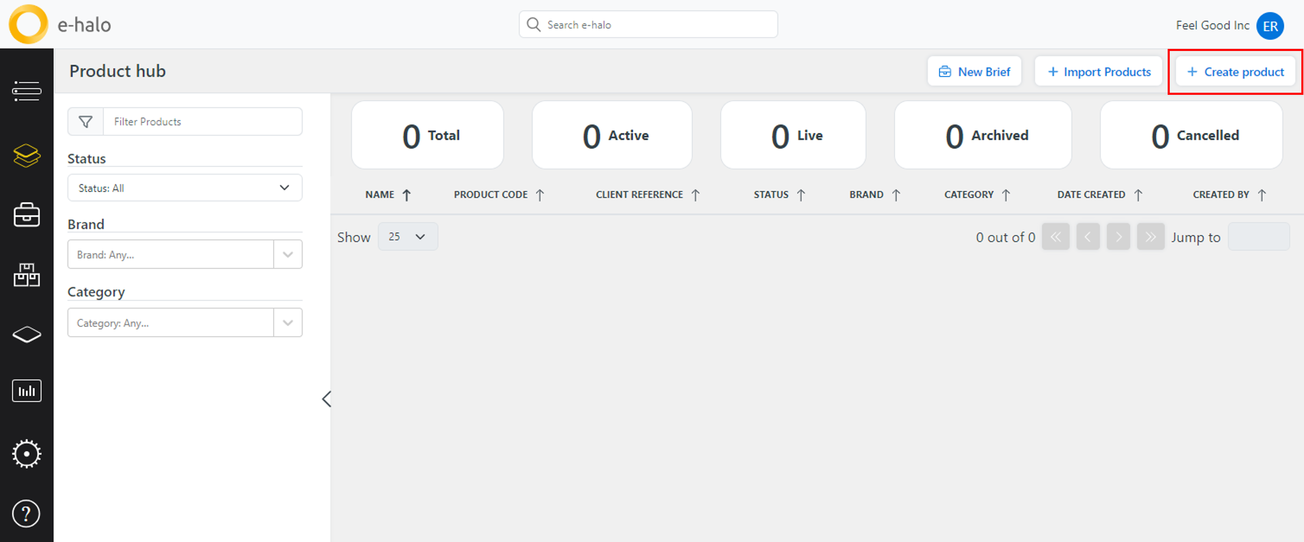 Create Products – e-halo
