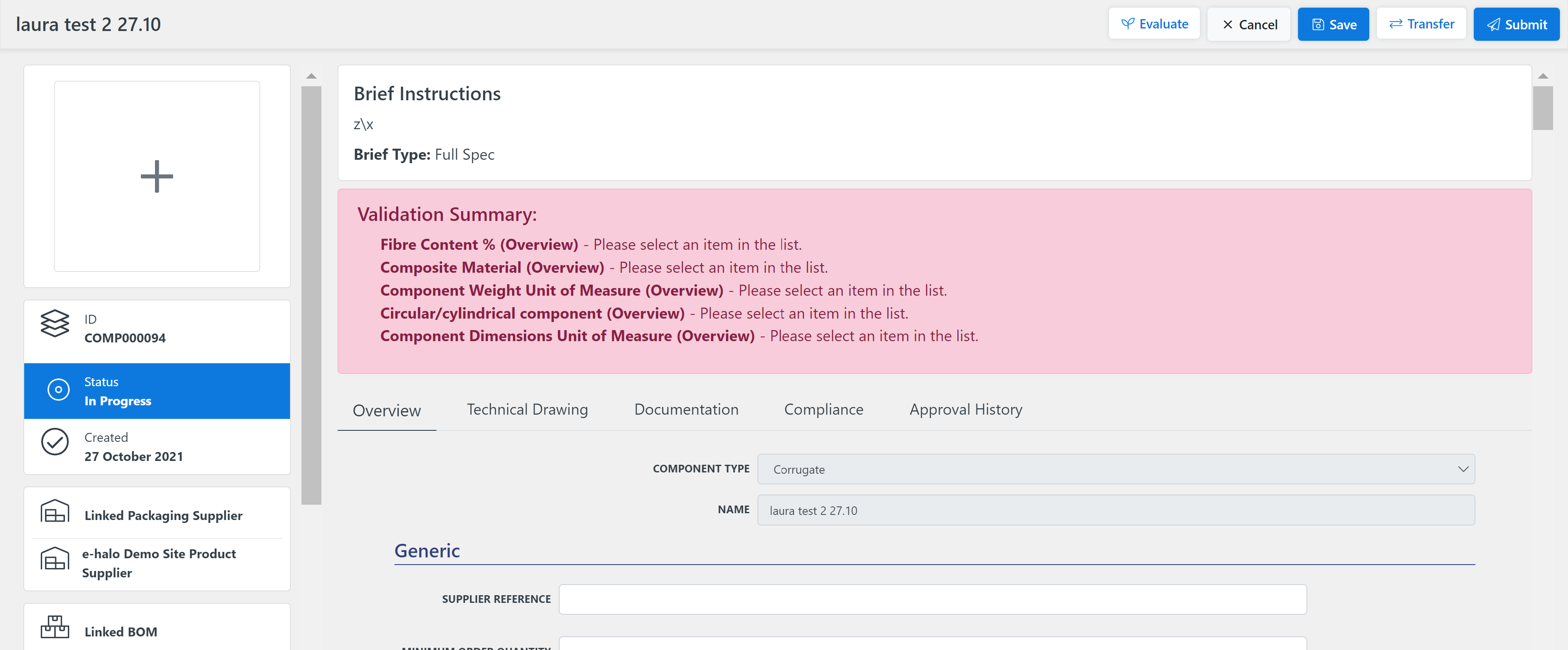 Complete and Submit a Component (Task) – e-halo