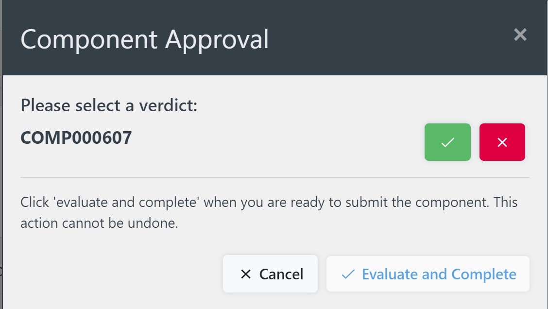 Confirm/Reject a Component (Task) – e-halo