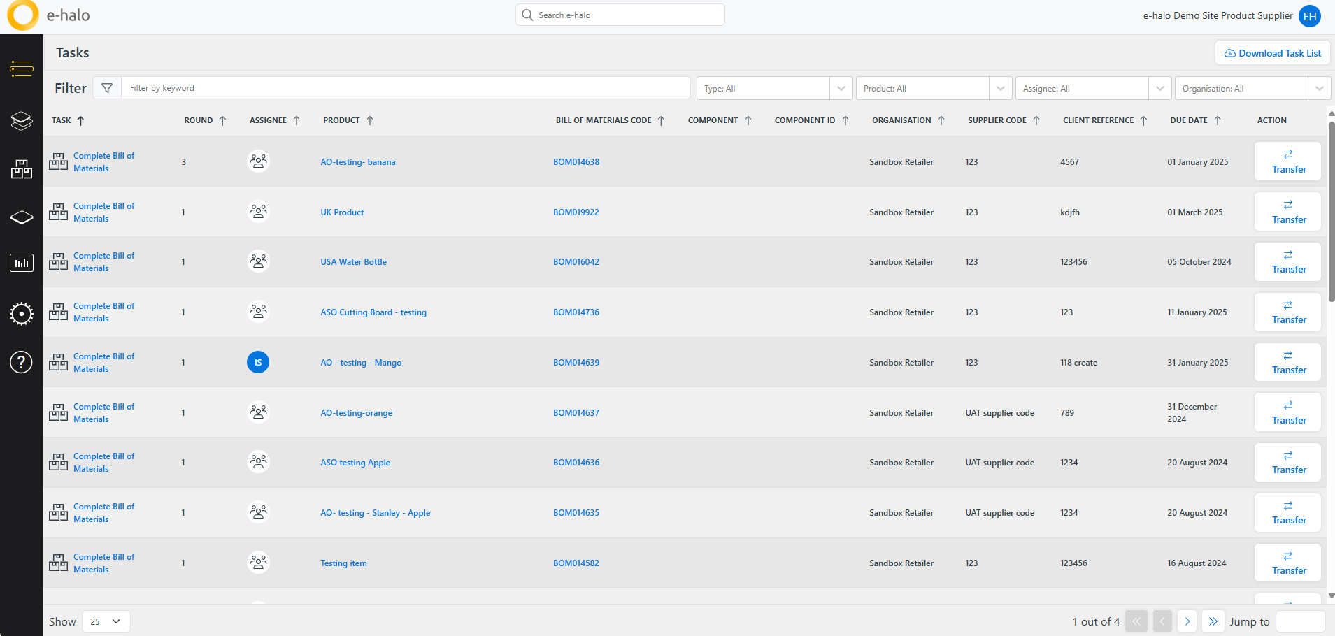 Accessing the Task, Product, Bill of Materials, Components and Brief ...