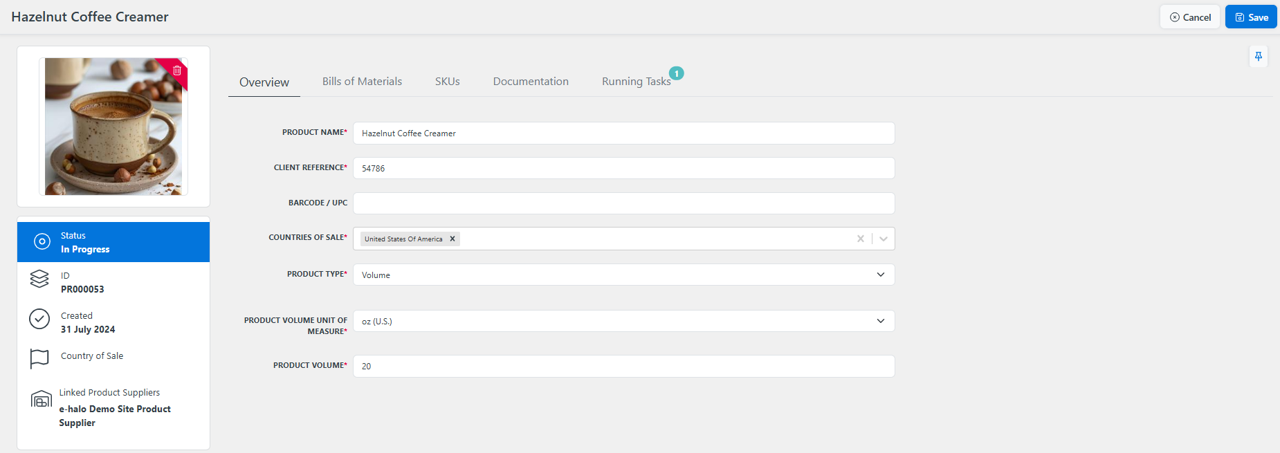 Editing or Cancelling a Product – e-halo