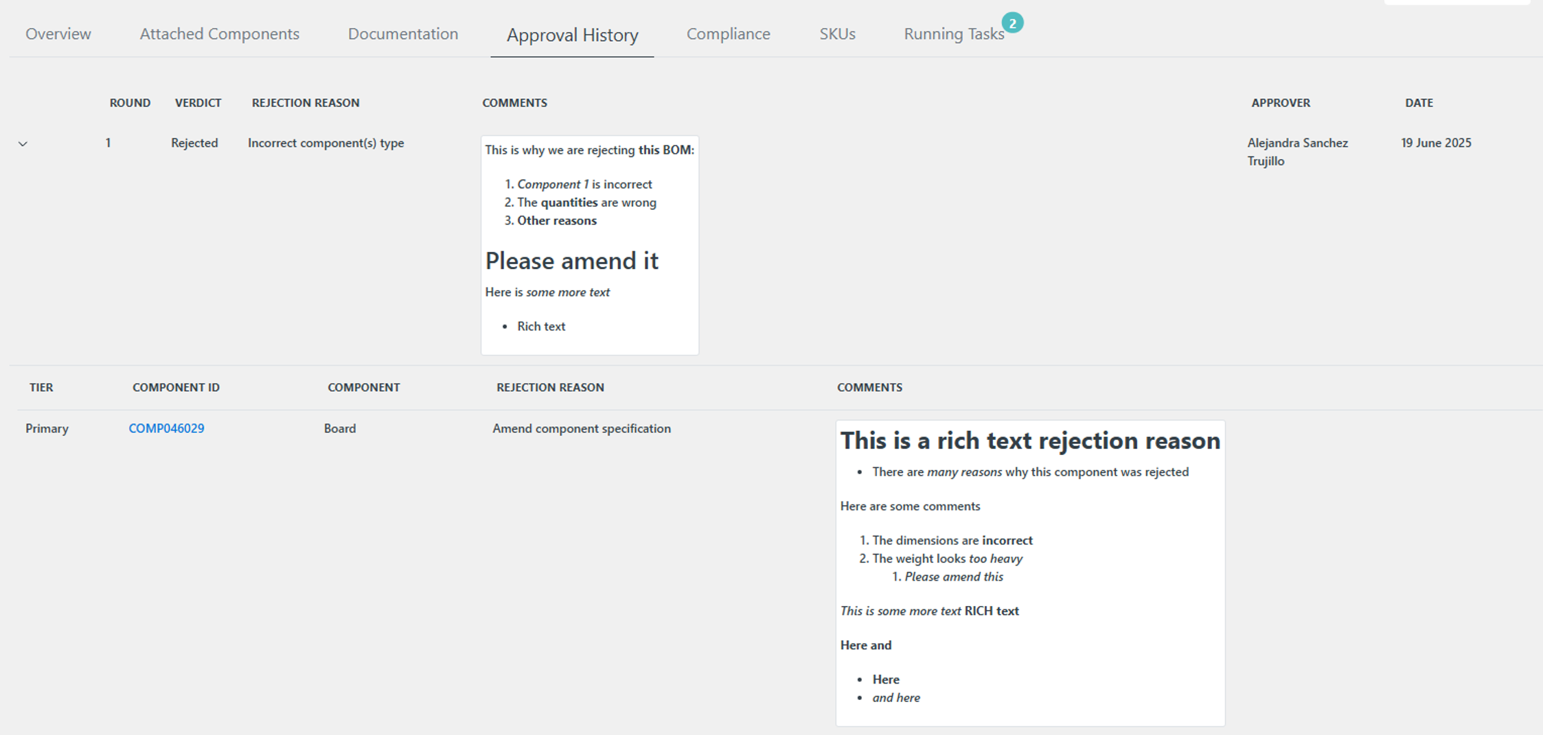 Approve/Reject a Bill of Materials (Task) – e-halo