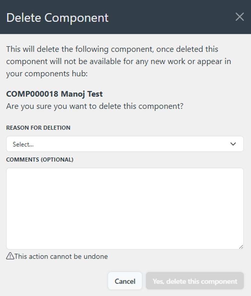 Delete a Component – e-halo