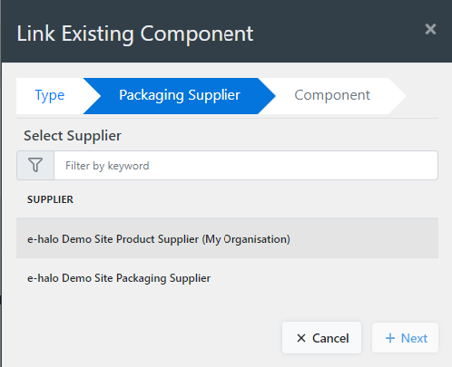 Link Existing Component to a Bill of Materials – e-halo