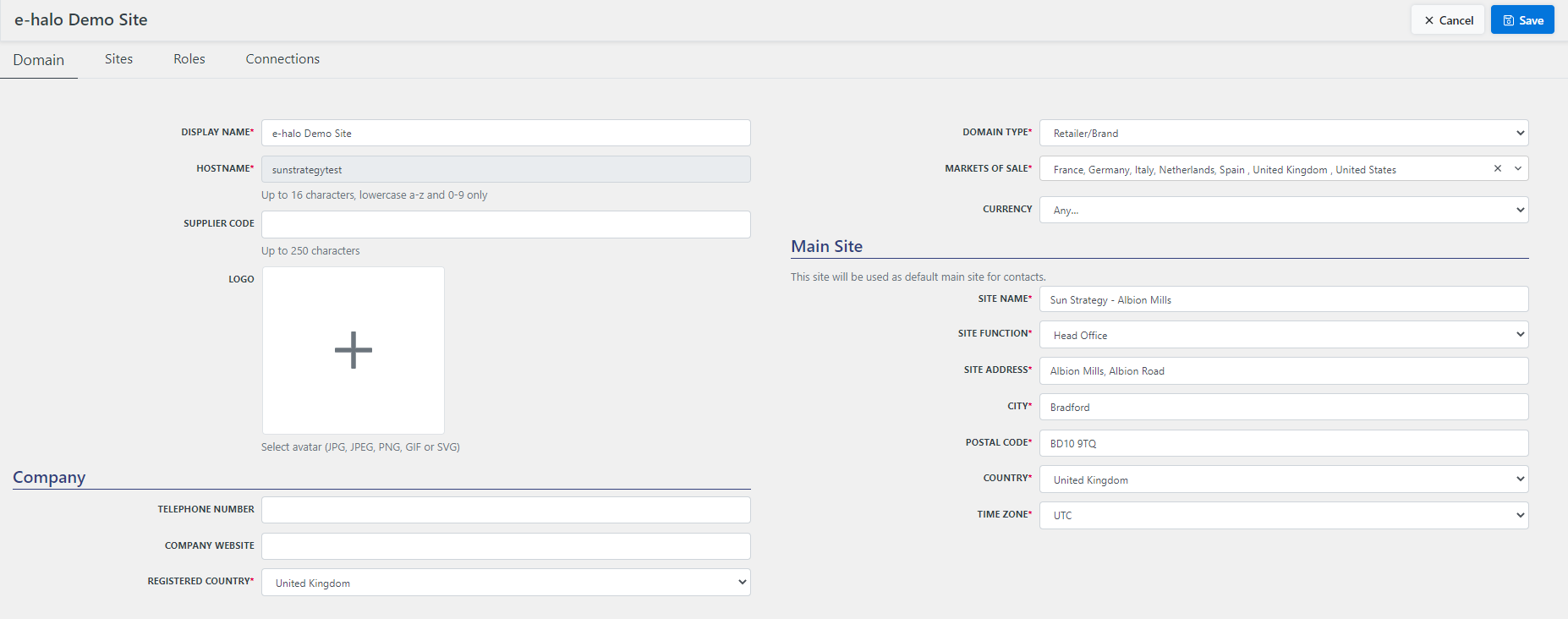 Editing Domain Account Settings (Admin) – e-halo