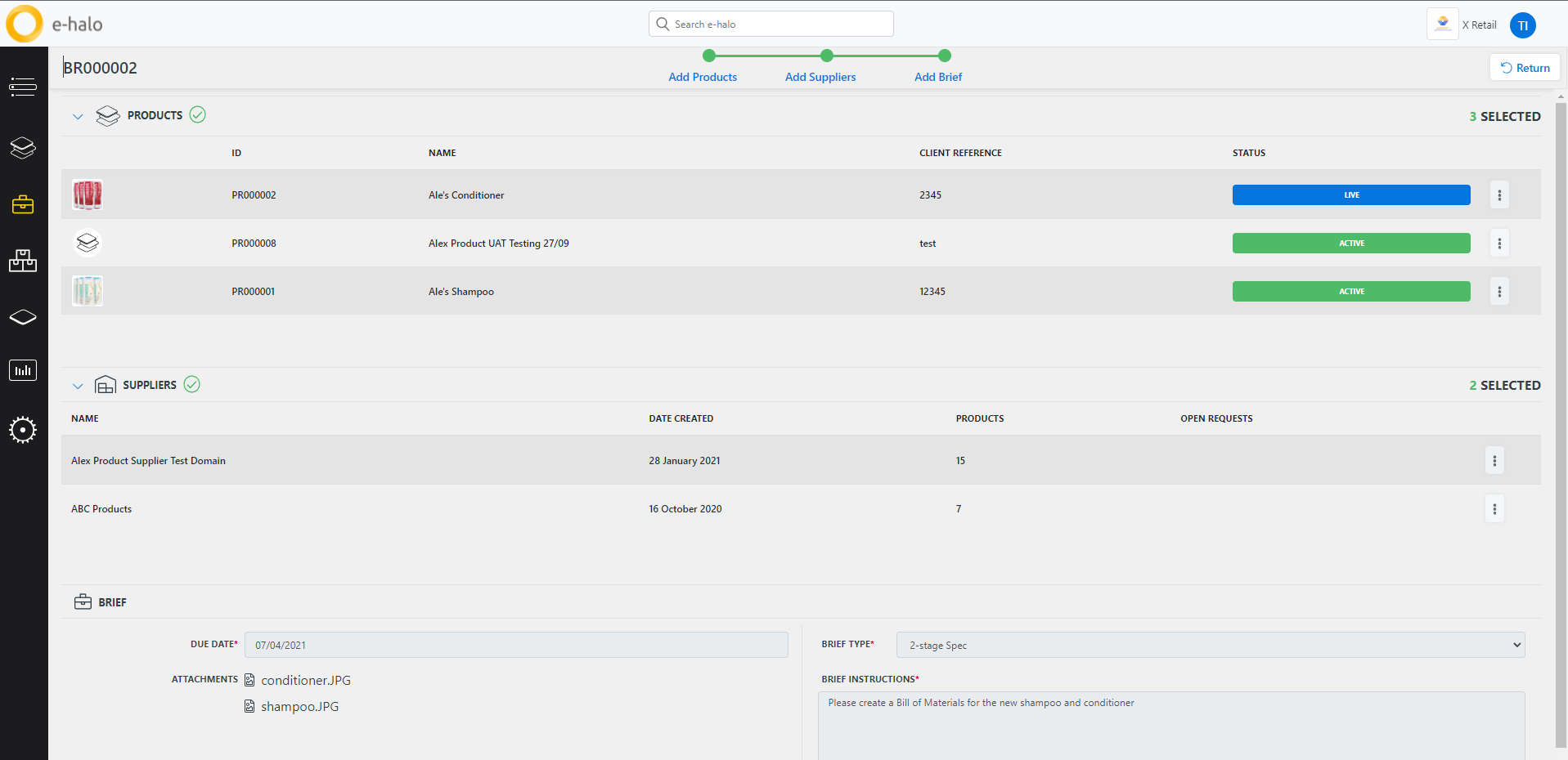 Accessing the Task, Product, Bill of Materials, Components and Brief ...