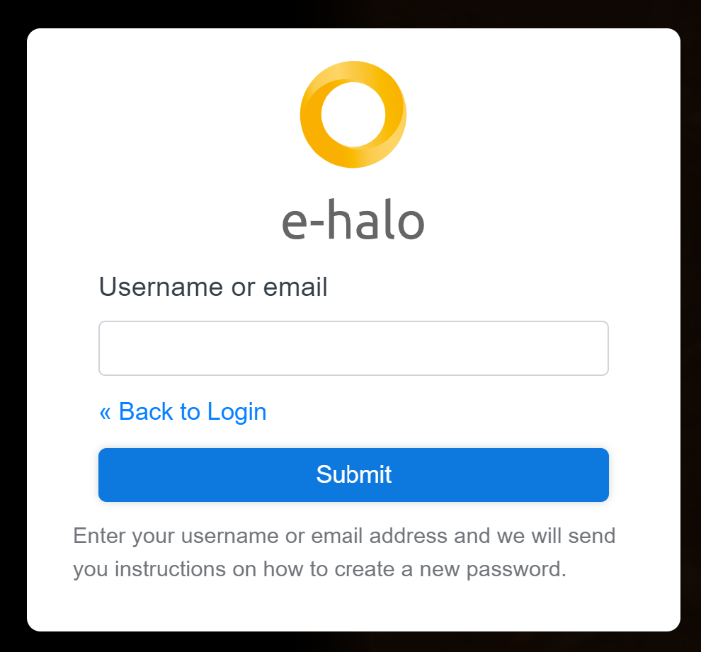 Reset a Password – e-halo