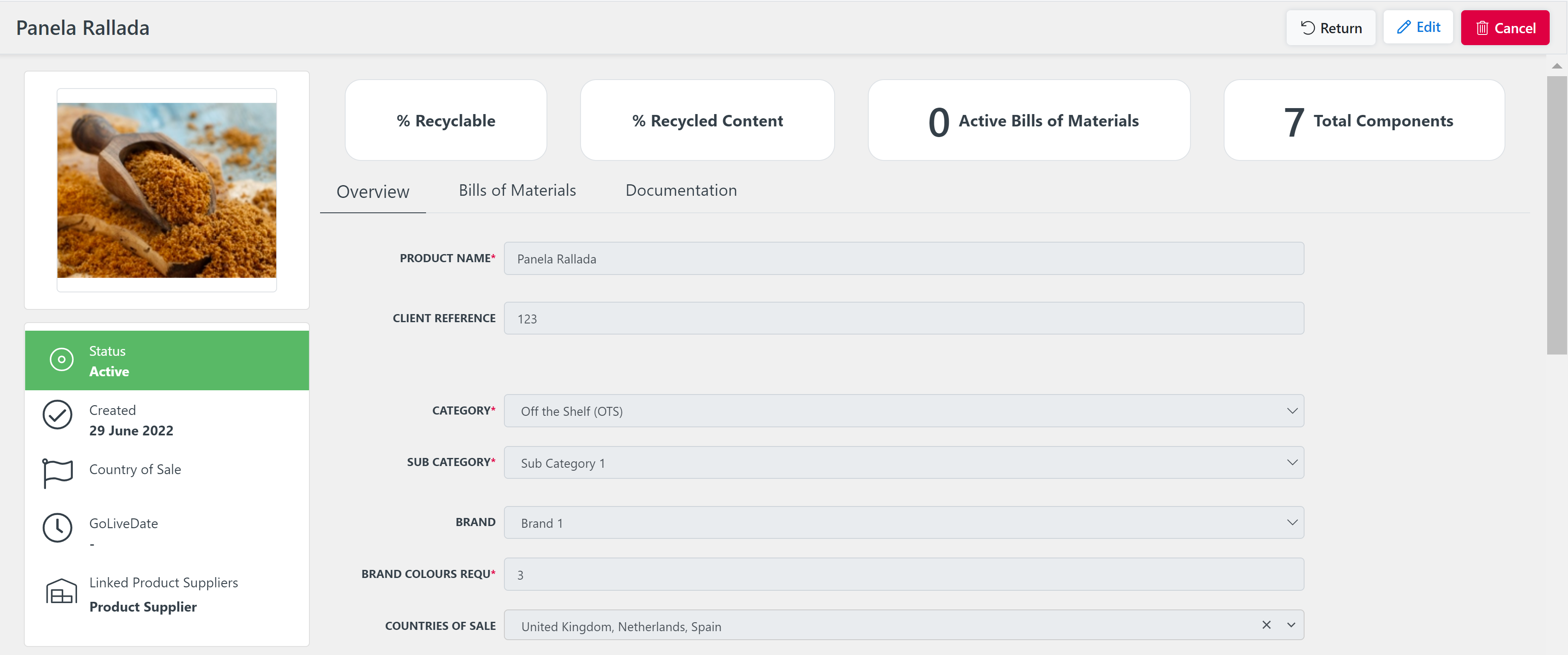 Editing or Cancelling a Product – e-halo