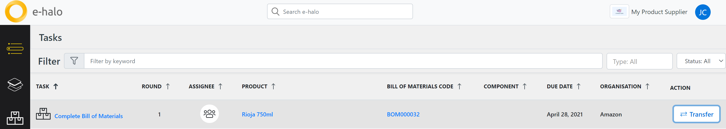Transferring or Taking Tasks – e-halo