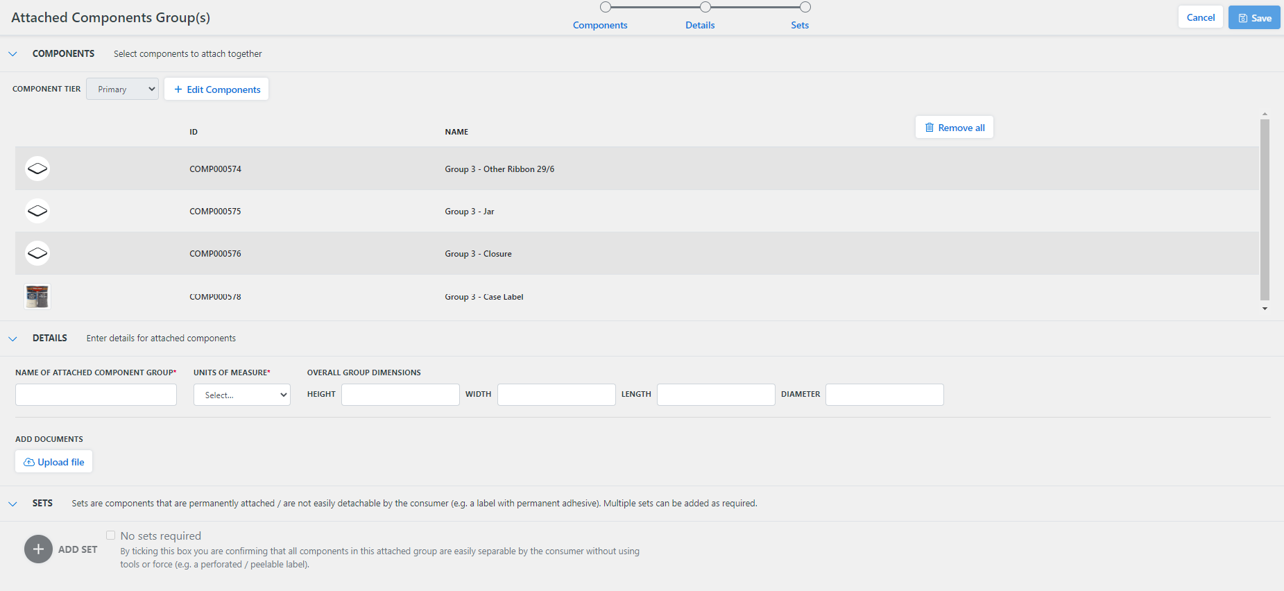 Create Attached Component Groups in a Bill of Materials – e-halo